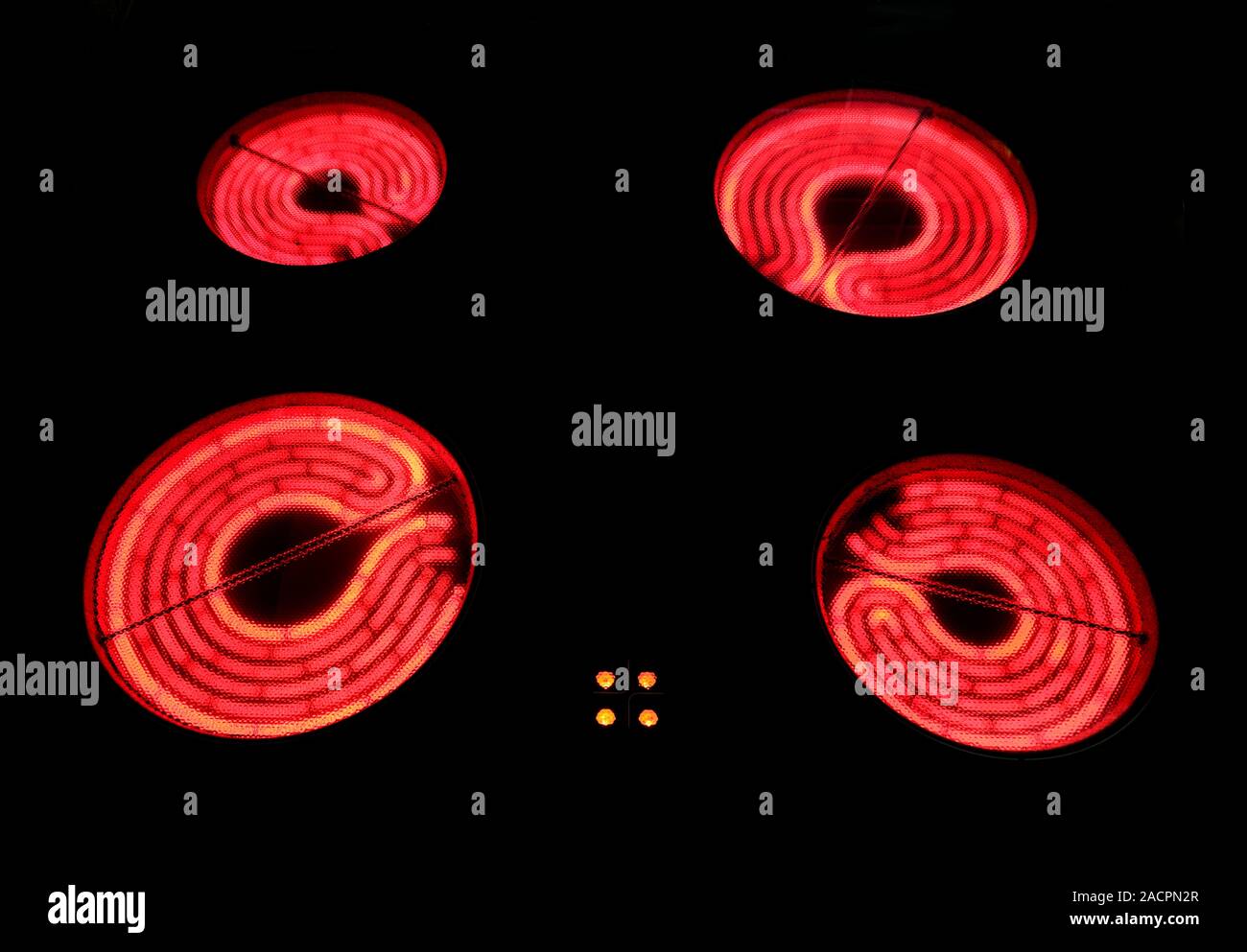 Lit halogen hob Stock Photo - Alamy