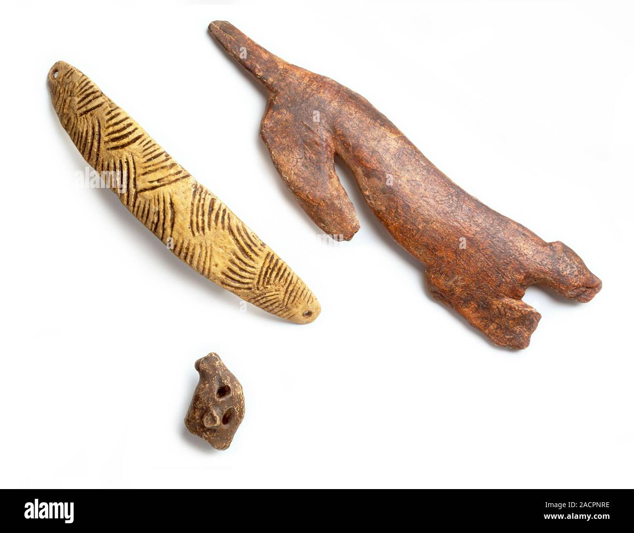 Ornamental objects, Upper Palaeolithic. Casts of prehistoric artifacts ...