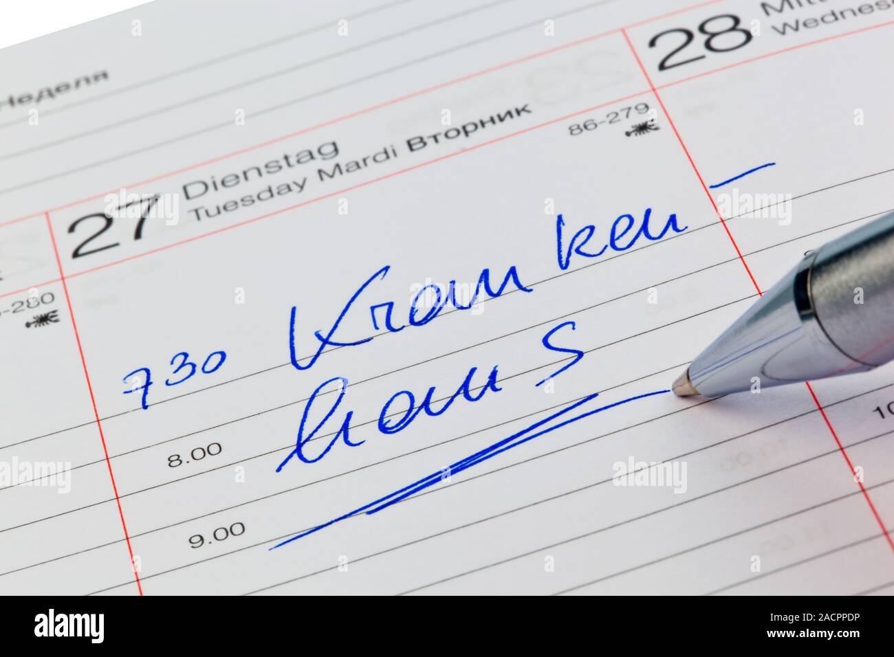 Hospital calendar hi-res stock photography and images - Alamy