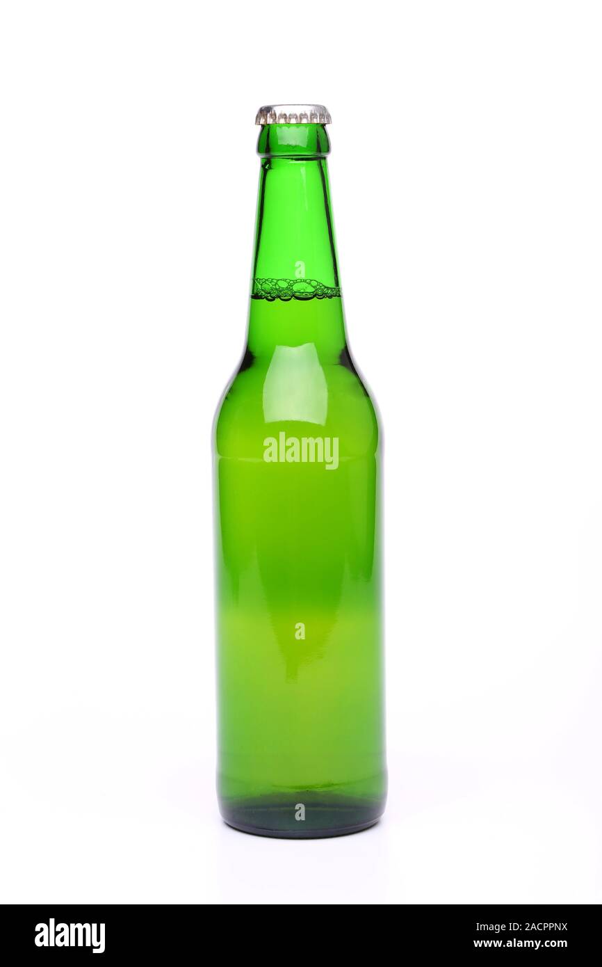 Bottle of light beer on white background Stock Photo - Alamy
