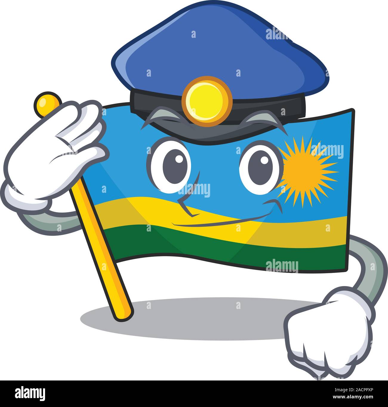 Flag rwanda Cartoon character dressed as a Police officer Stock Vector ...