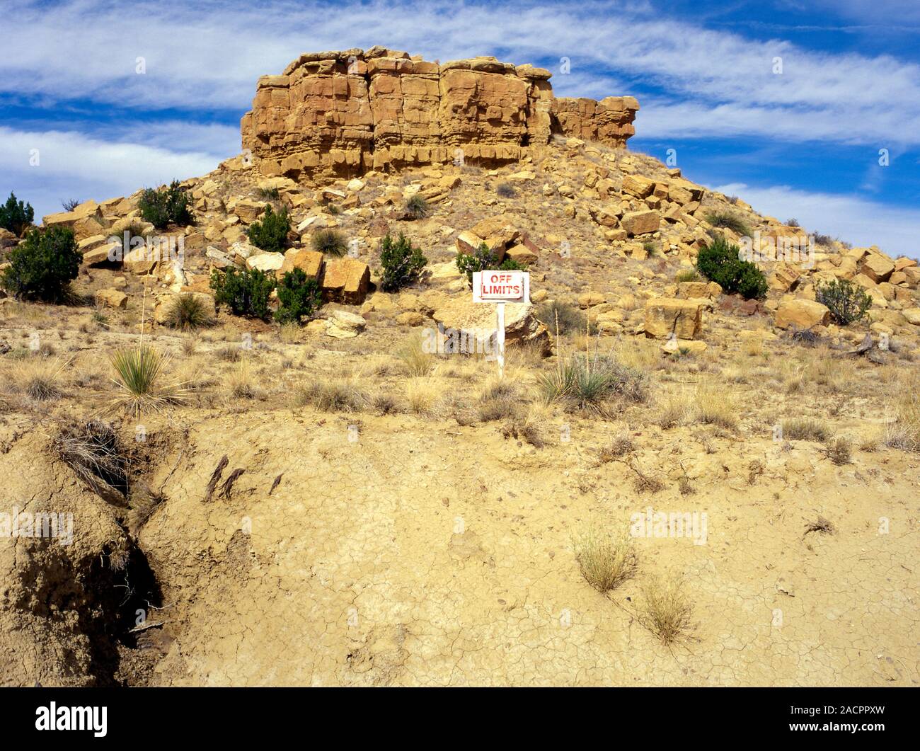Off Limits Sign - Acoma Indian Reservation, New Mexico, USA Stock Photo ...