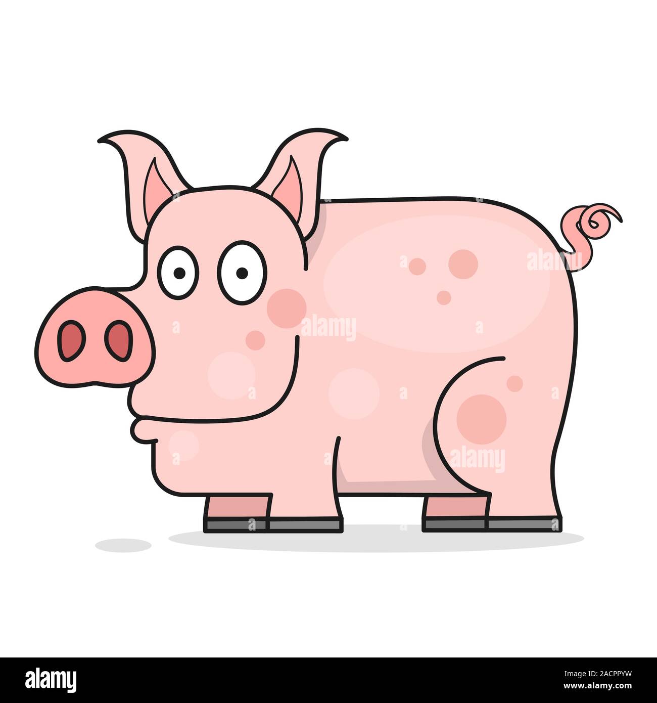 Pink Pig, Great Design For Any Purposes. Vector Cartoon Illustration ...