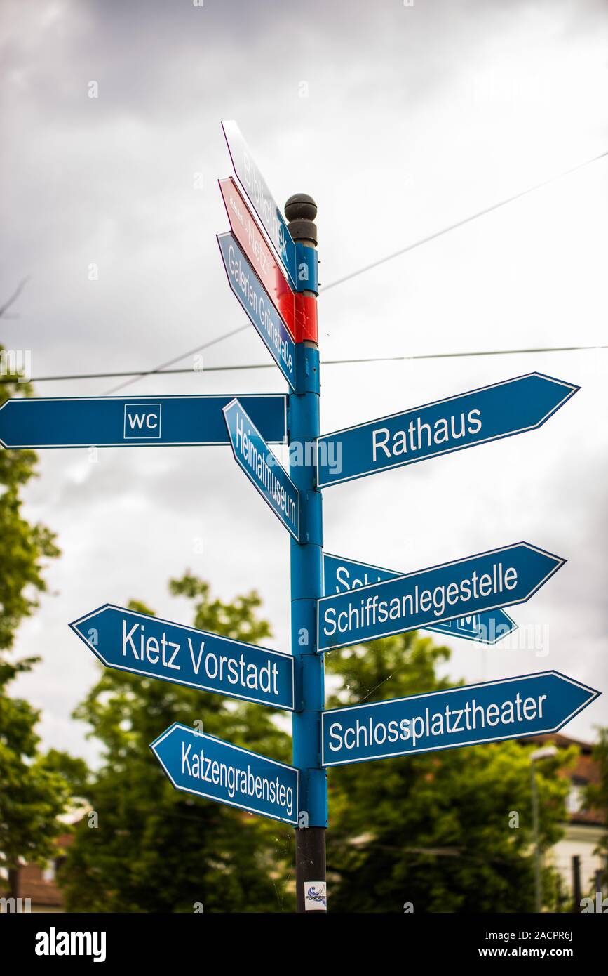 signpost in Berlin Stock Photo - Alamy
