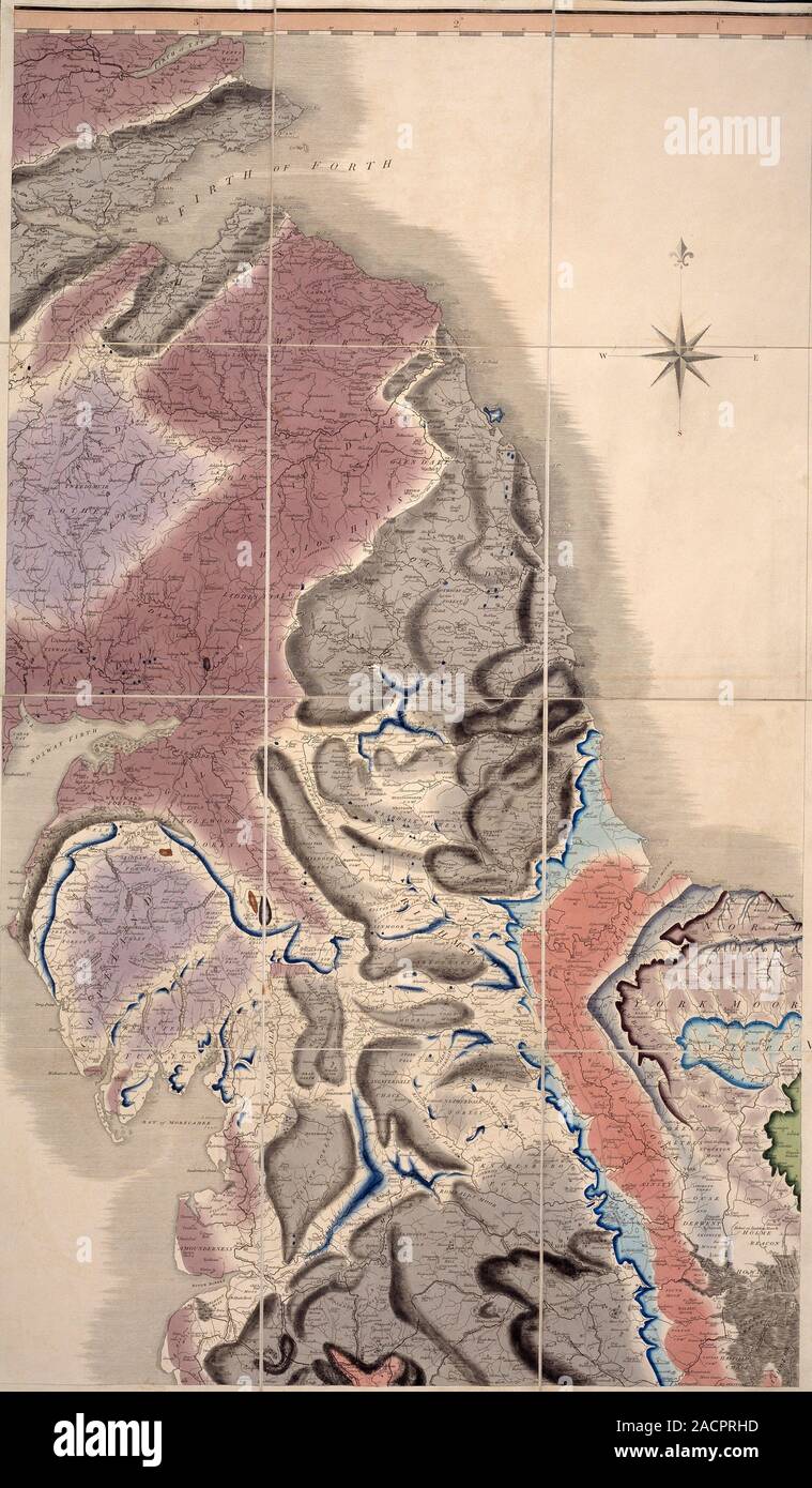 First geological map of Britain, detail of the north east coast (figure ...