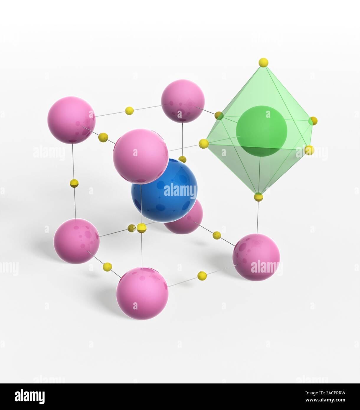 Perovskite mineral, molecular model. Perovskite is a mineral form of ...