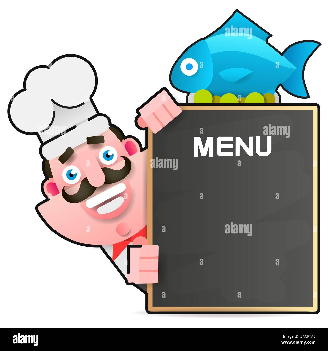 Cartoon Menu Vector Character Templates For Cover Design. Set Of Vector ...
