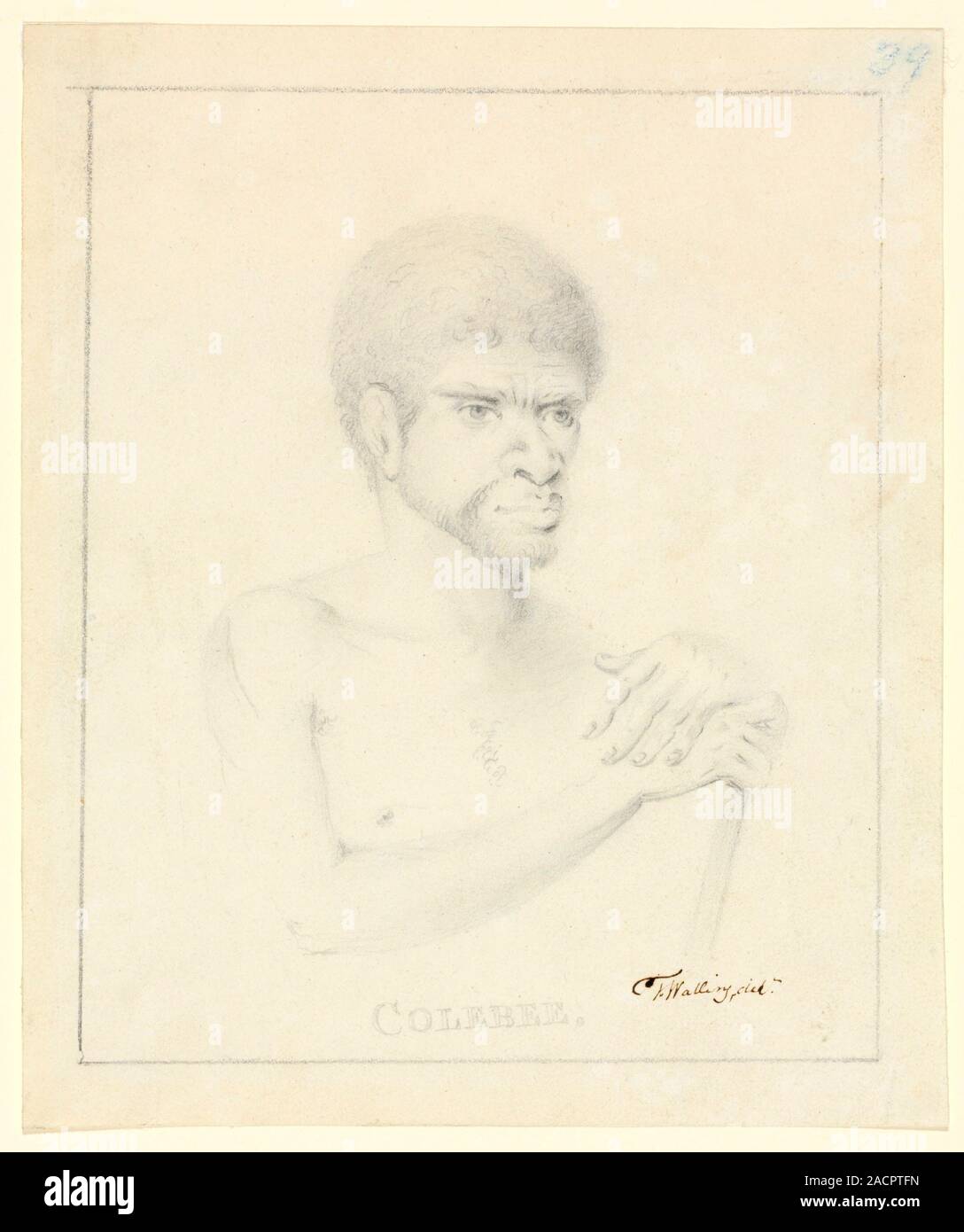 Portrait of an Aboriginal man named Colebee. Drawing 30 from the ...