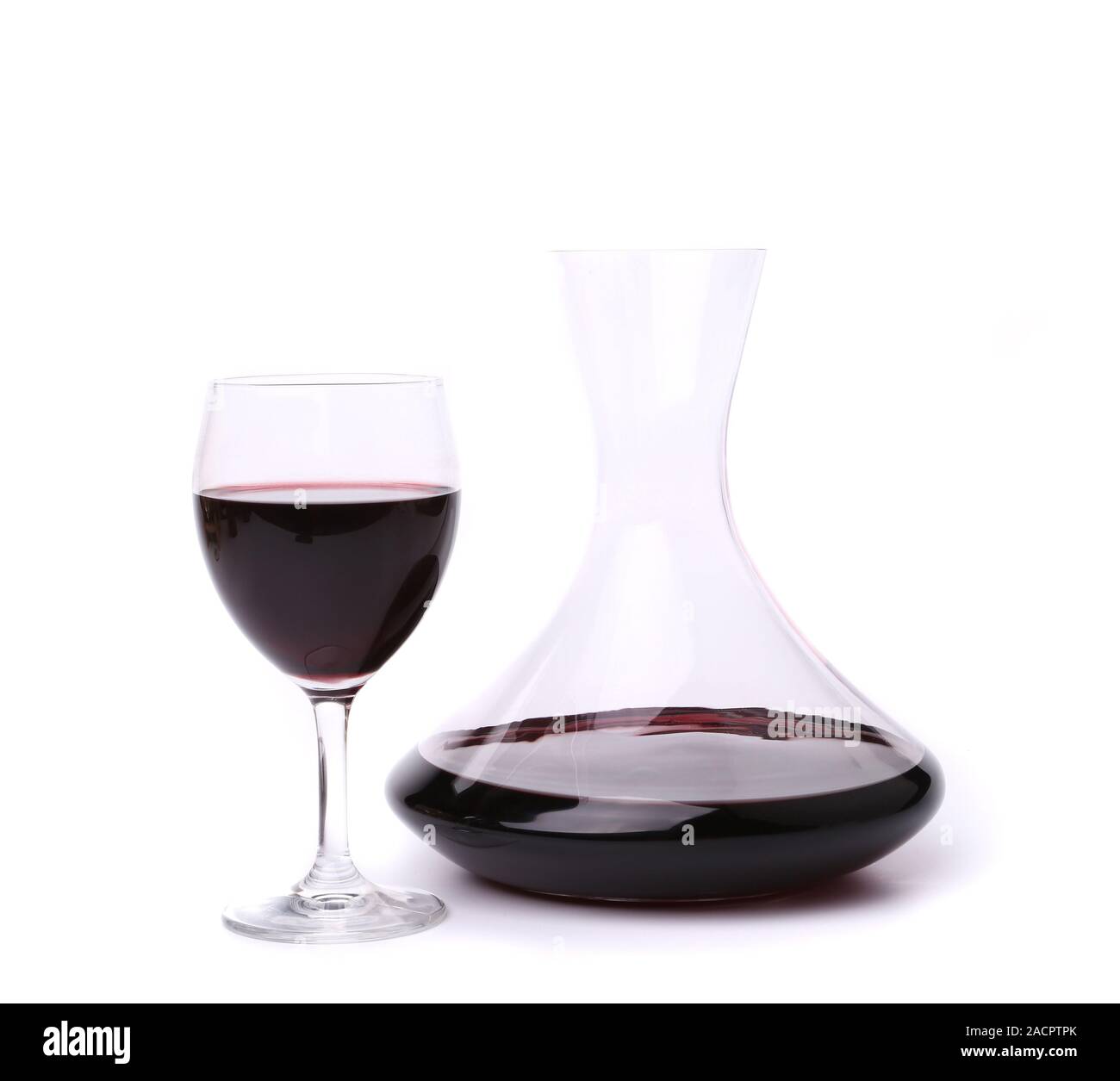 decanter with red wine and glass Stock Photo - Alamy