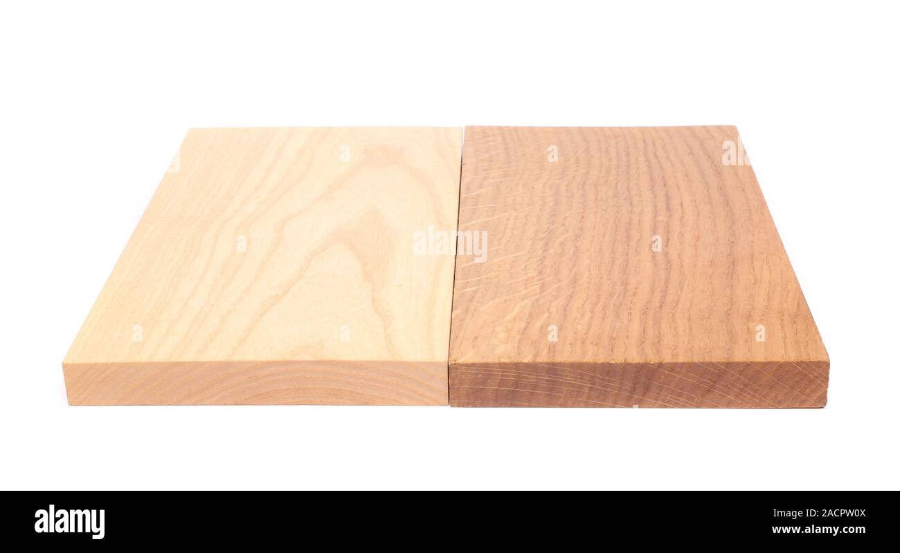 Two boards (elm, oak Stock Photo - Alamy