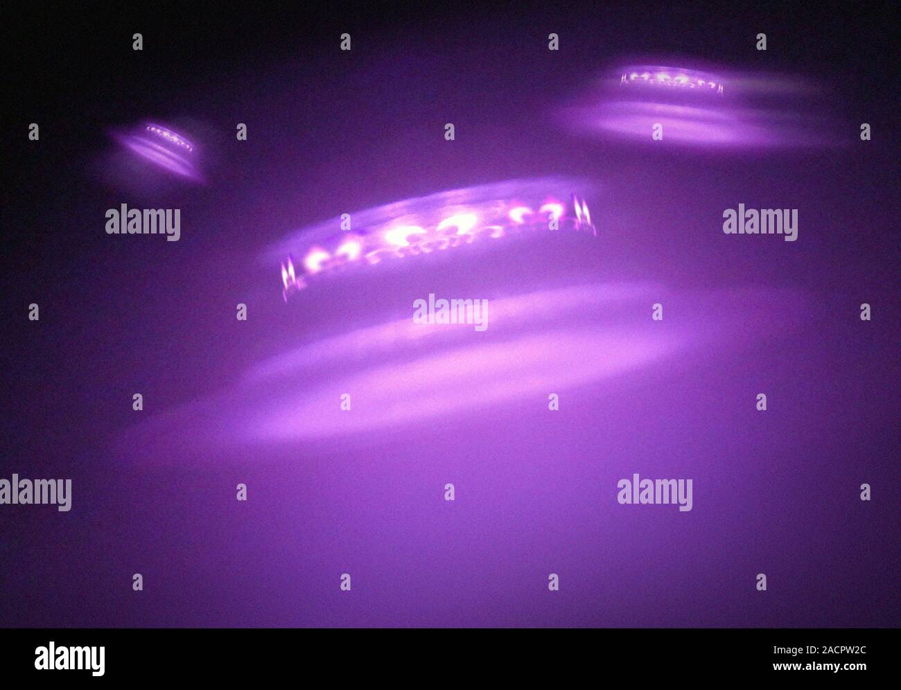 UFO spacecraft. Artwork of three unidentified flying objects (UFOs ...