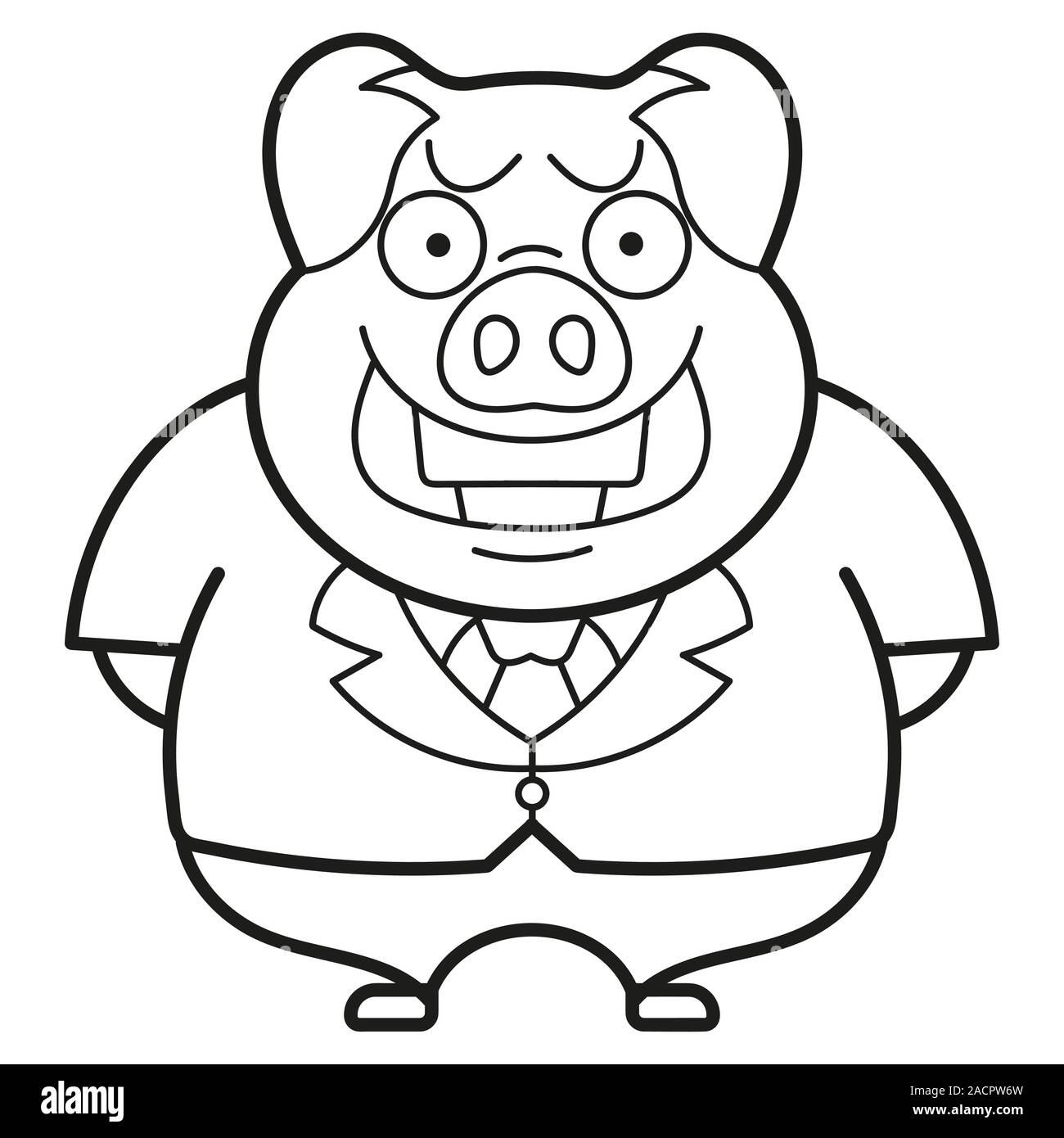 Cute Cartoon Pigs Coloring Pages