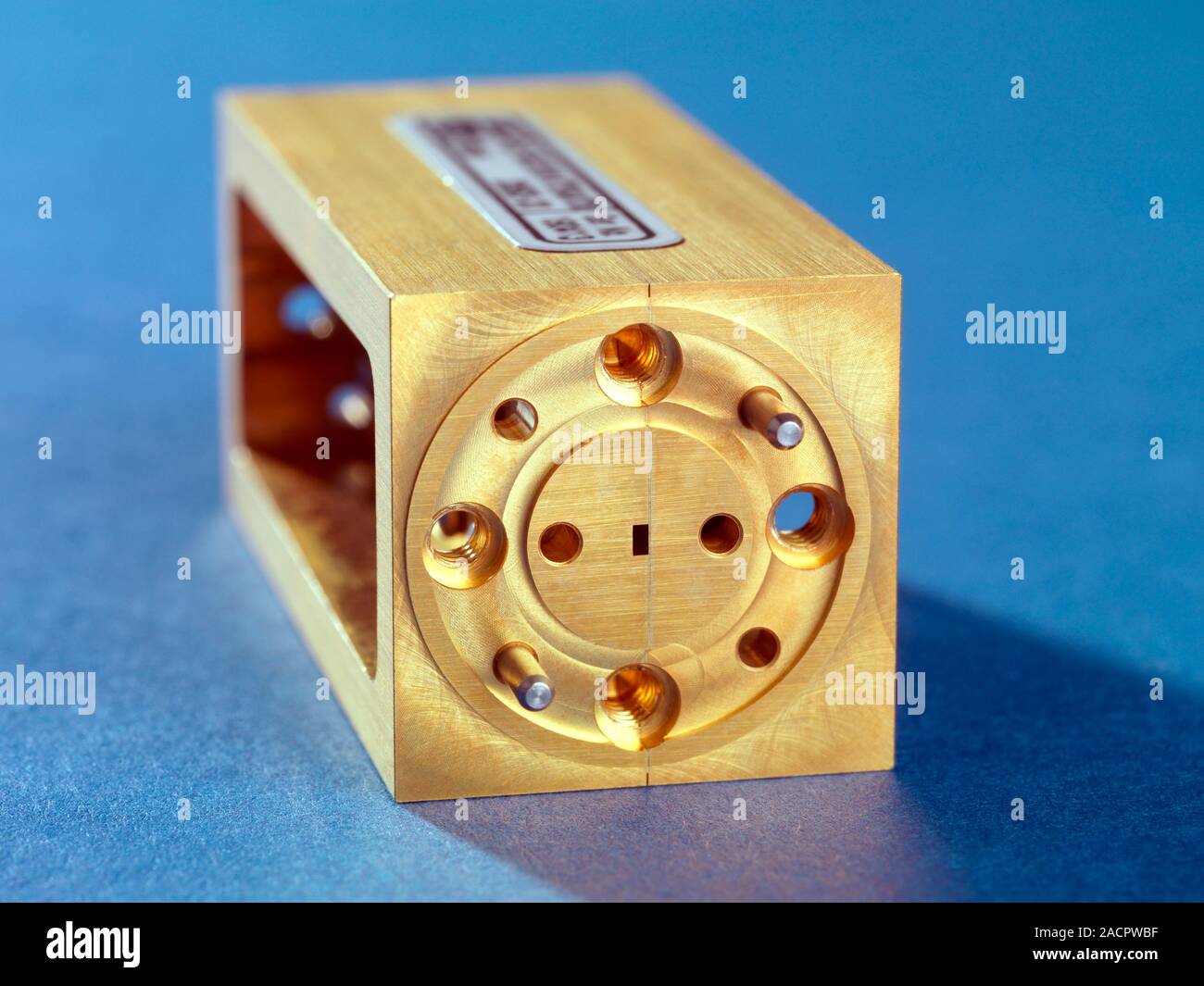 Millimetre radio waveguide. This metallic waveguide is used to guide ...