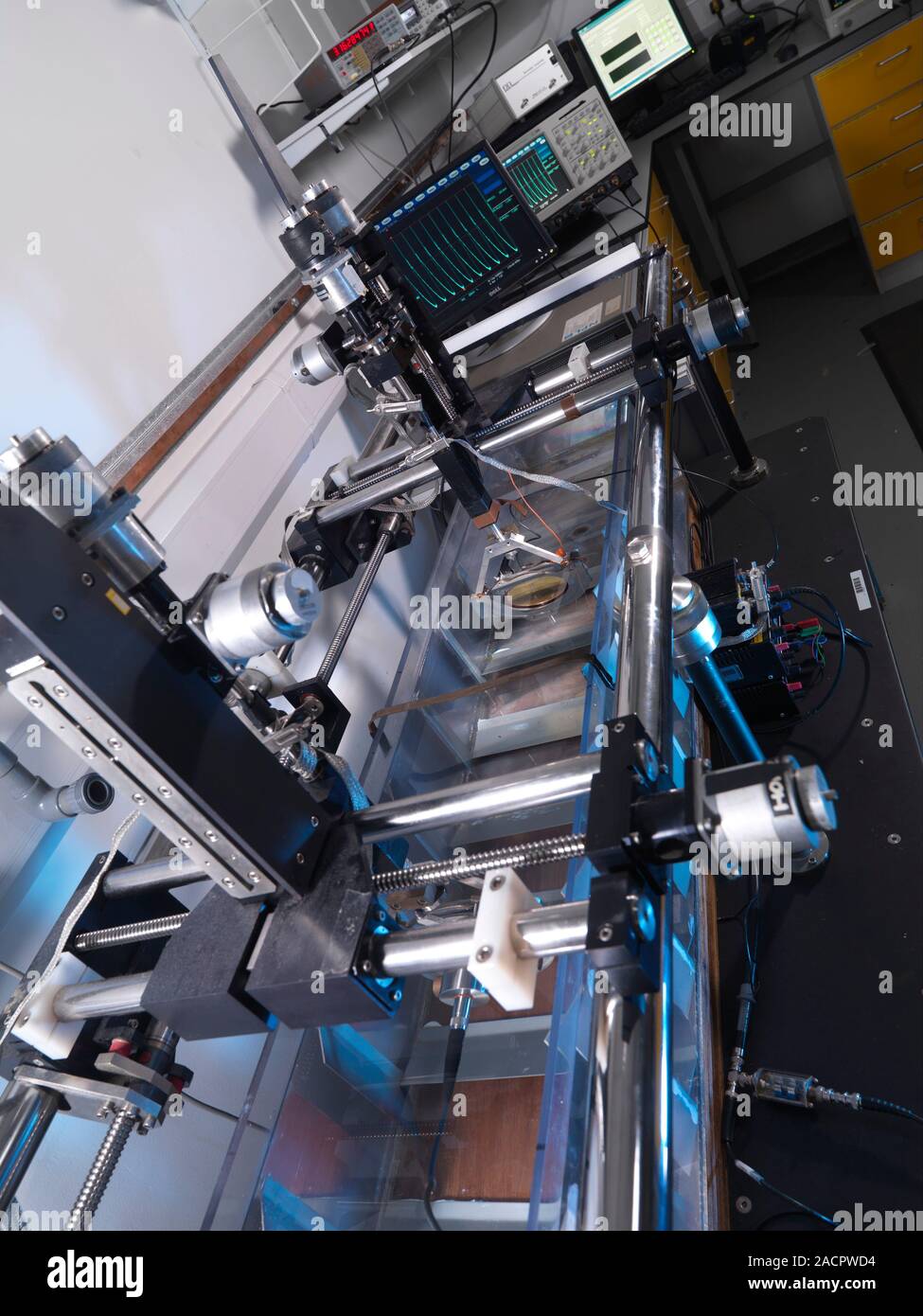 Ultrasound hydrophone calibration equipment. This equipment is used to ...