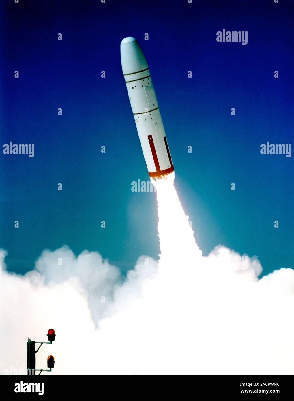 Trident missile test launch. Trident missiles are submarine-launched ...