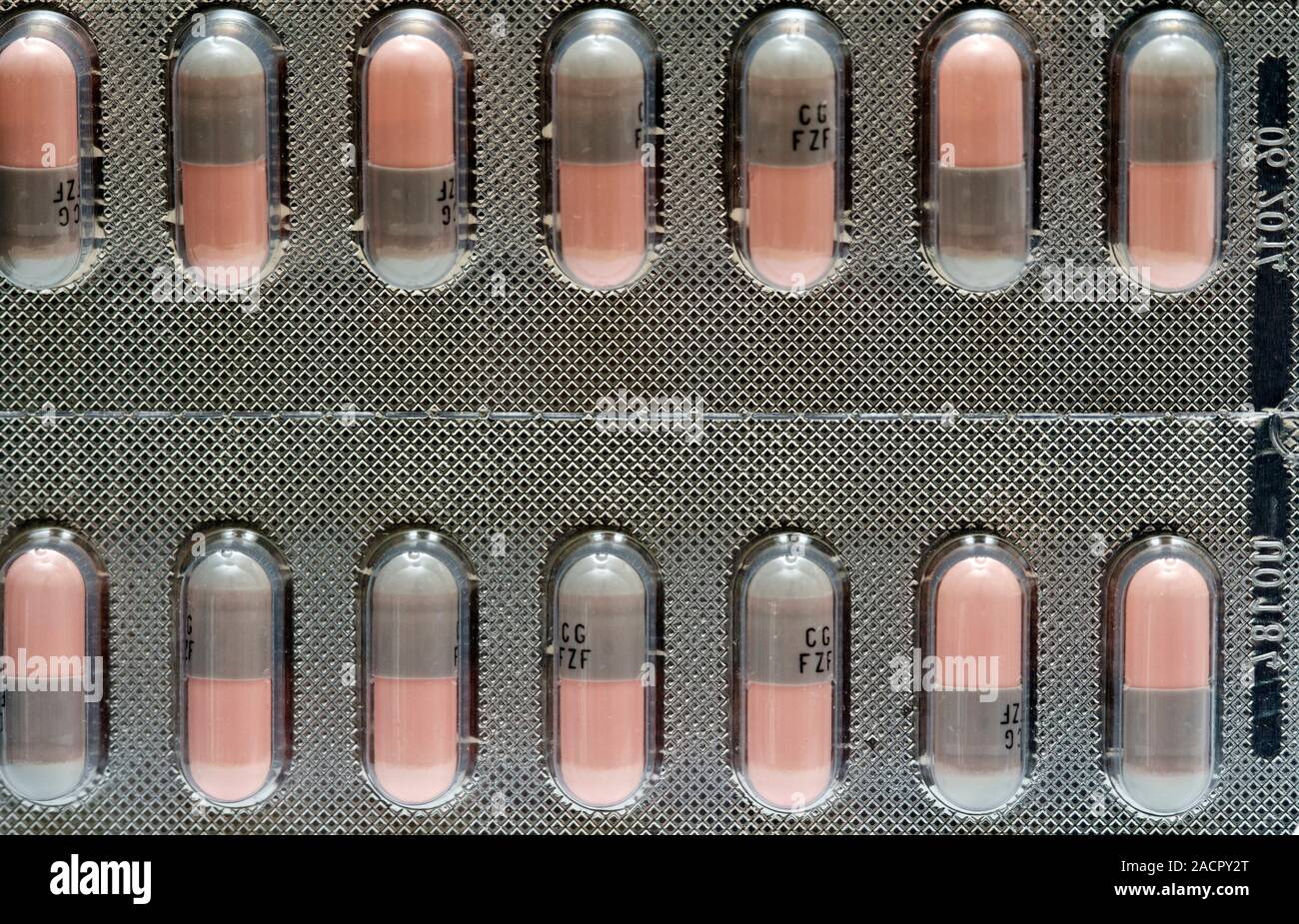 Bubble pack of Valsartan capsules, an Angiotensin II receptor ...