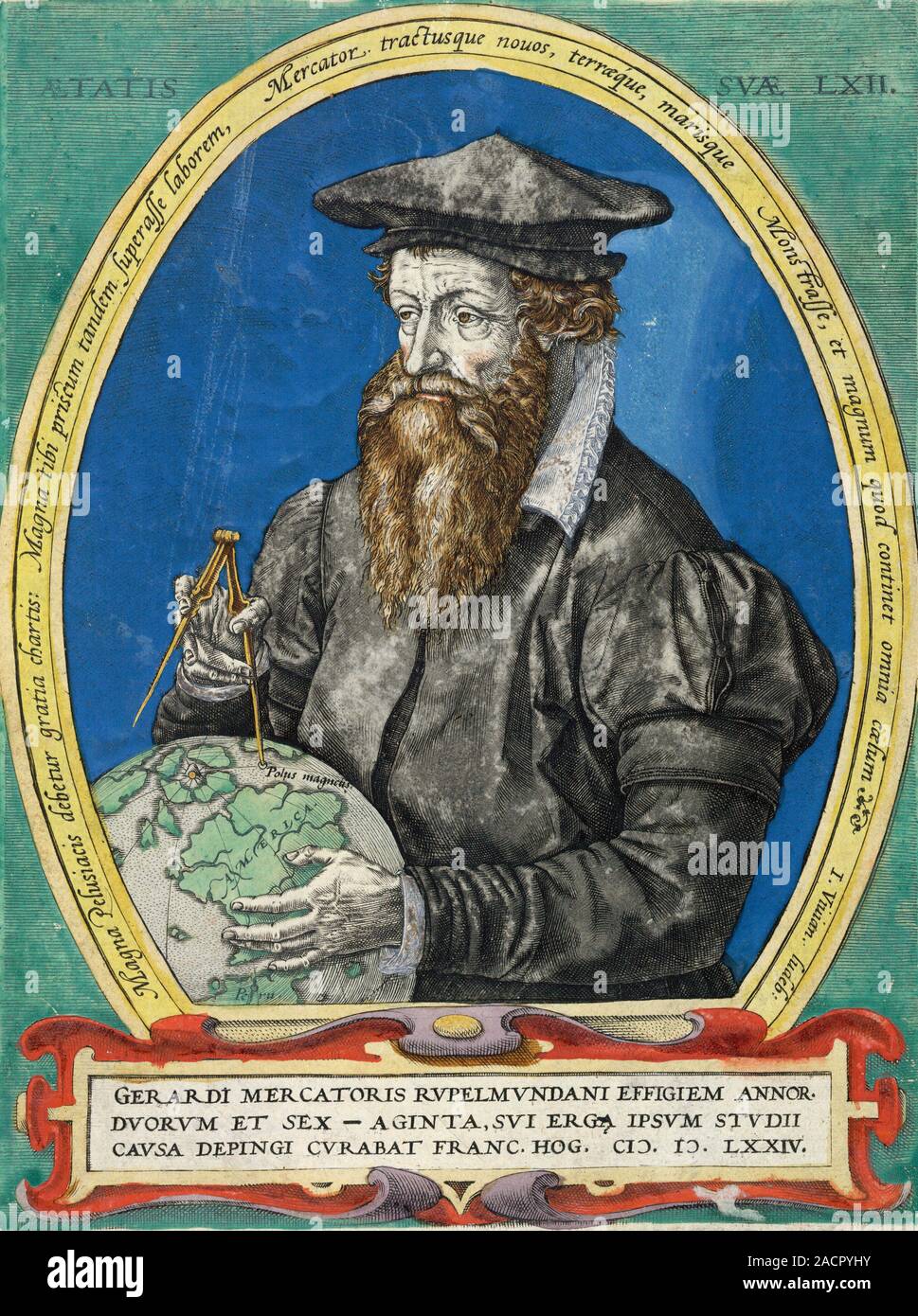 Gerardus Mercator (1512-1594), Dutch cartographer and geographer. In ...