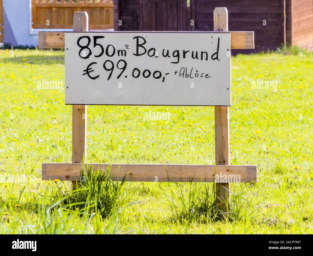 Building land for sale Stock Photo - Alamy