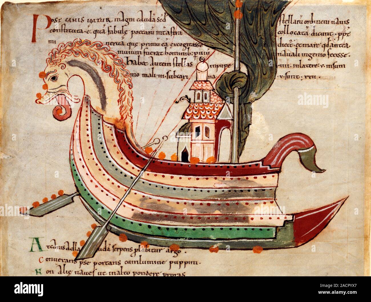 Argo Navis constellation. 11th-century manuscript illustration of the ...