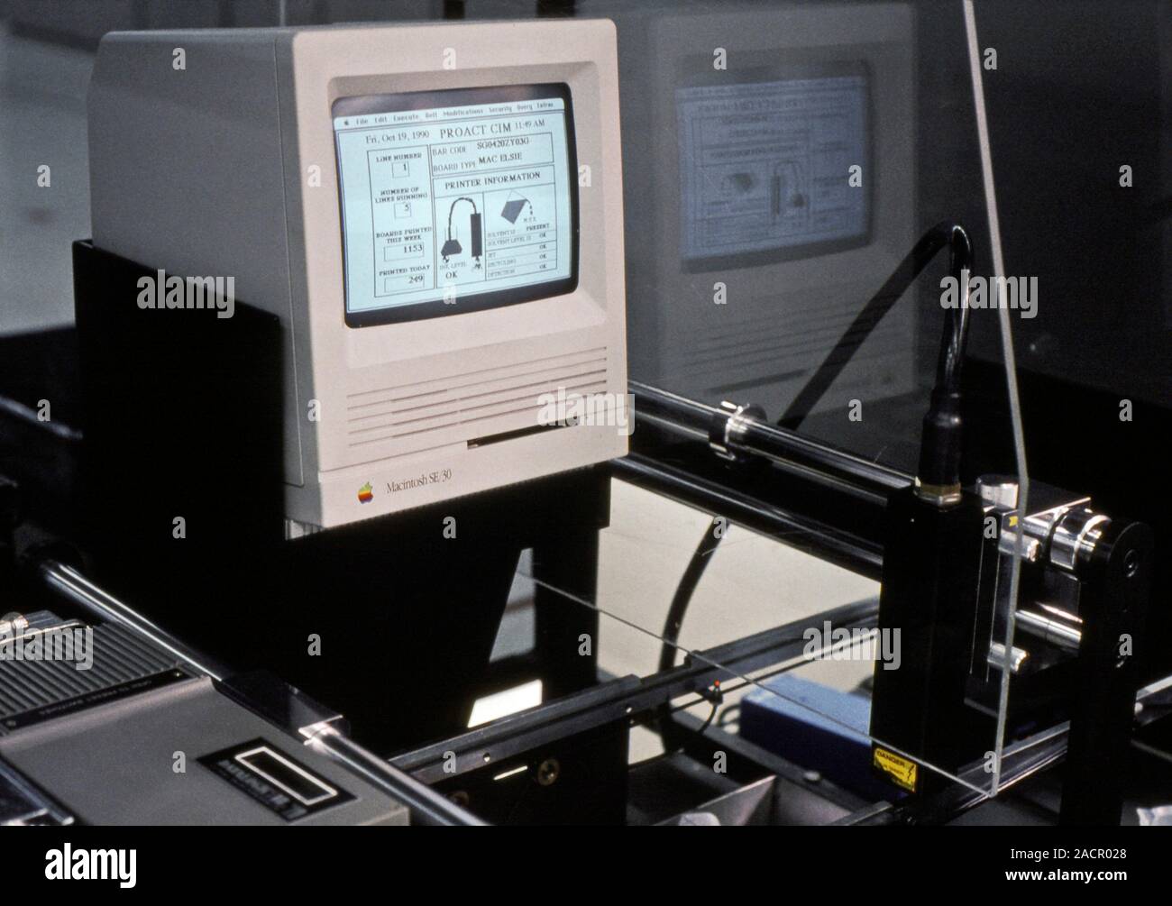 Computer assembly plant. Computer on the assembly line at factory in ...