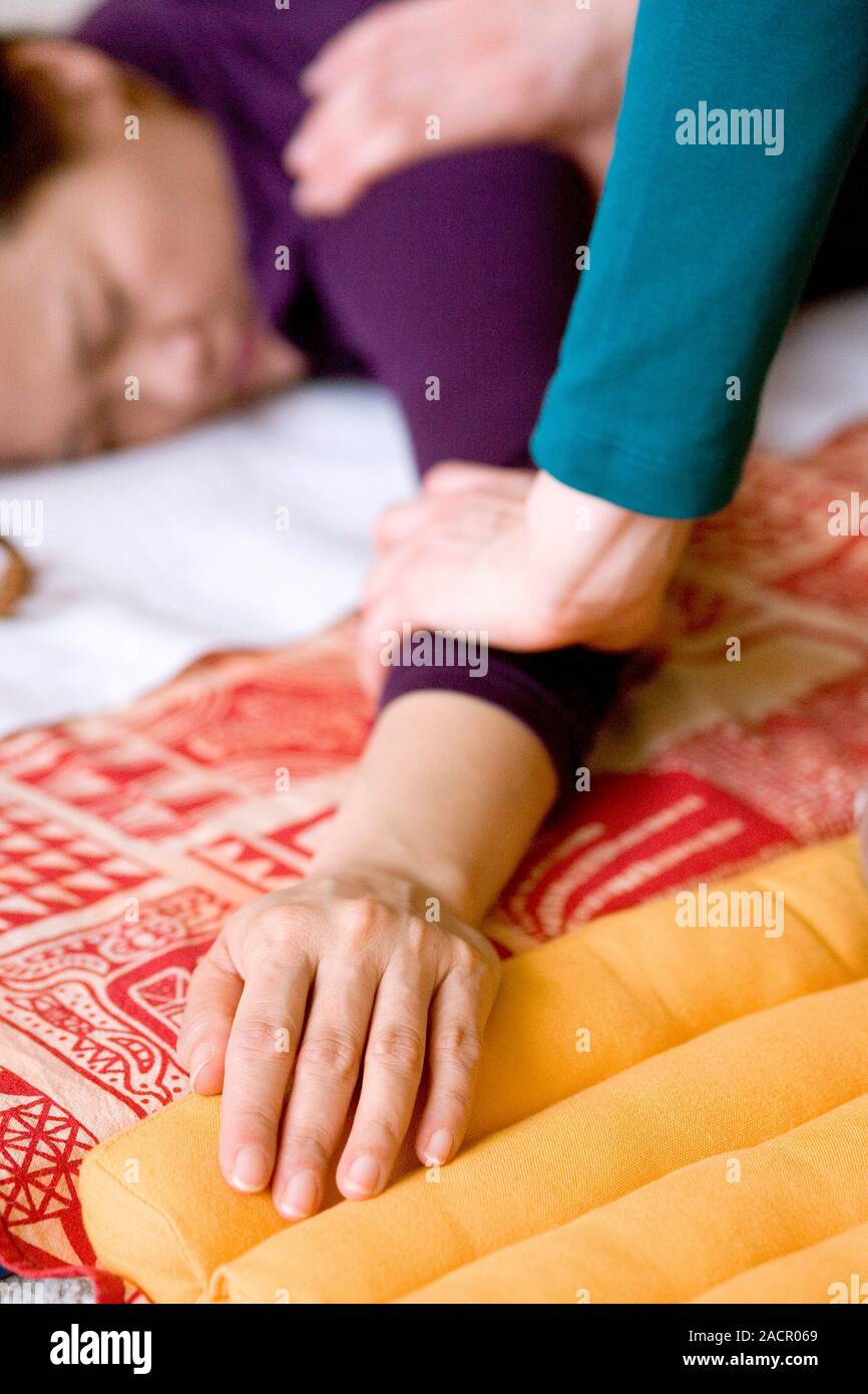 Shiatsu massage. Shiatsu is a type of alternative medicine consisting ...