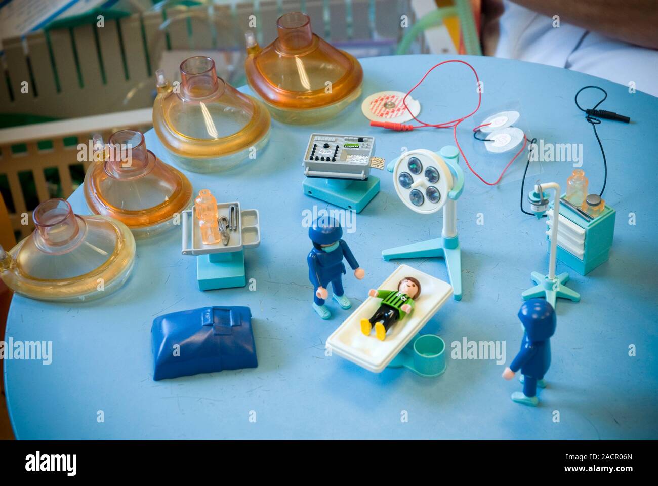 Paediatric surgery information session. Toys and equipment used to ...