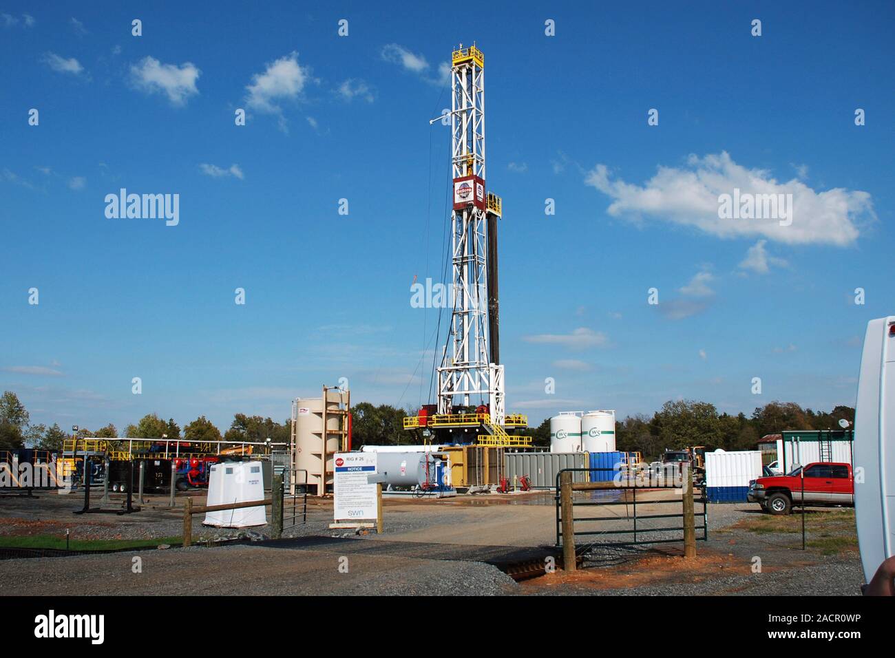 Fracking drill rig. Fracking or hydraulic fracturing is a drilling ...