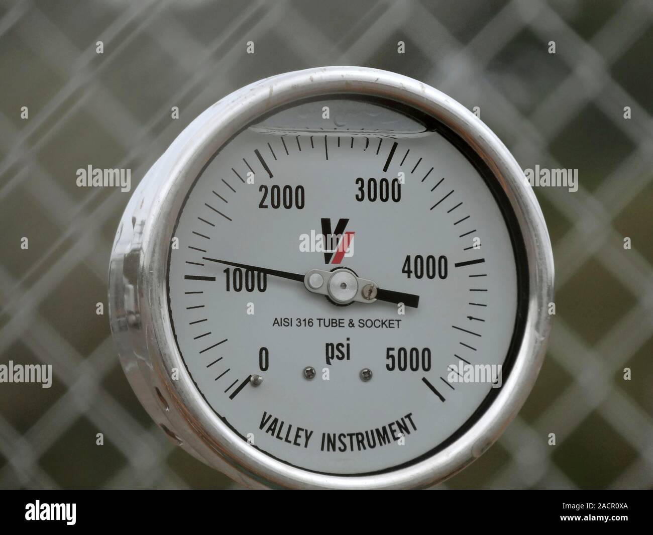Natural gas pressure gauge. This gauge is used to monitor the pressure ...