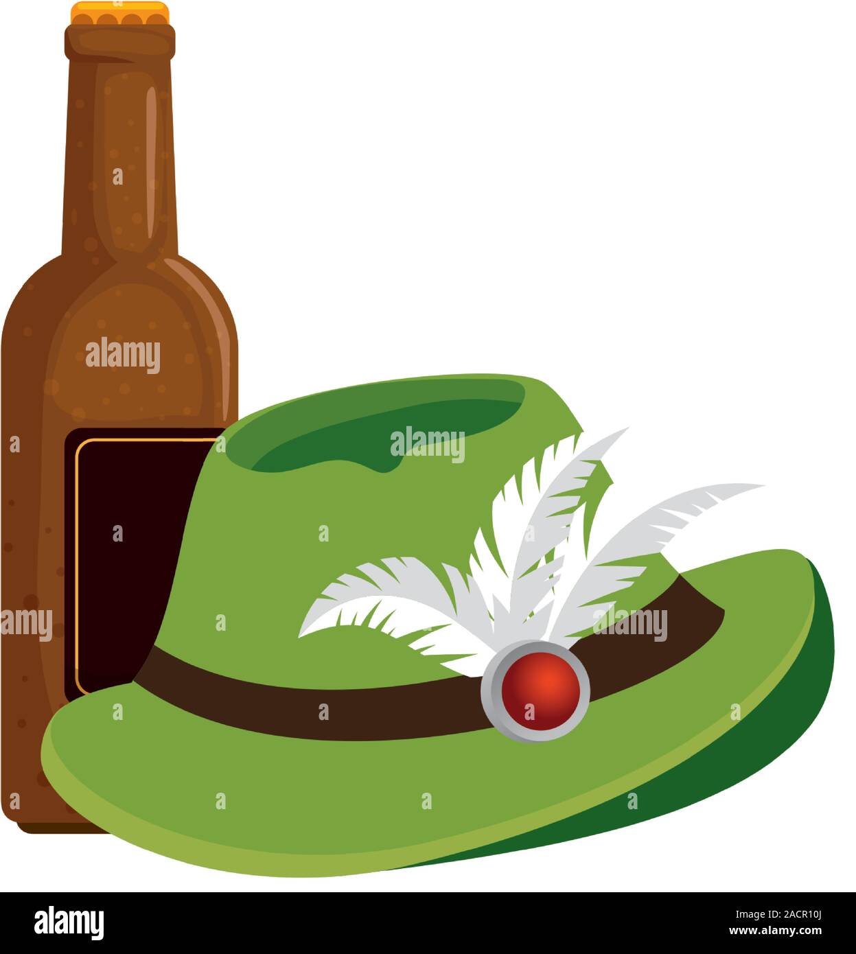 Oktoberfest hat and beer vector design Stock Vector Image & Art - Alamy