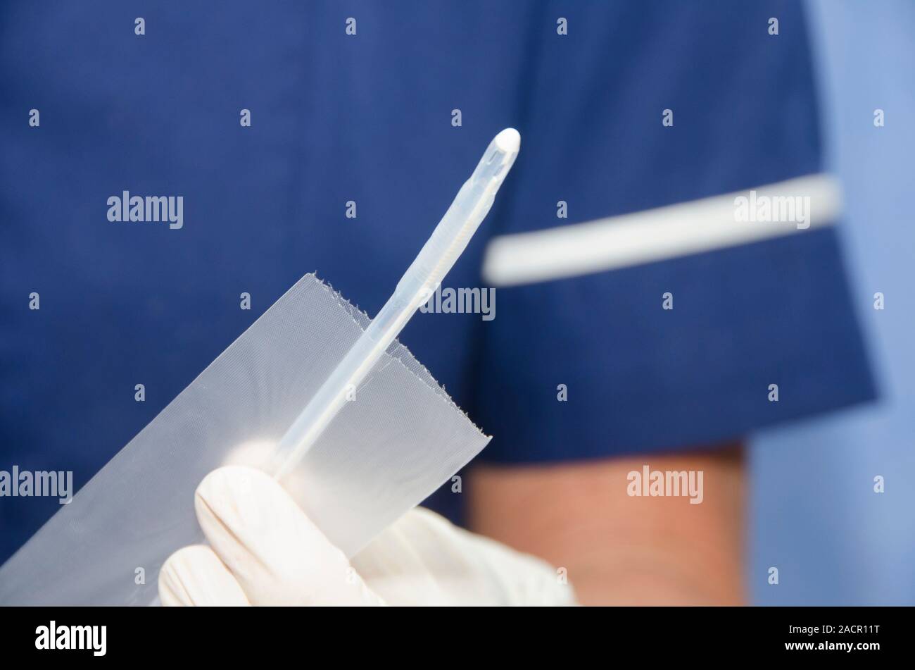 Tip of a urinary catheter, a device that is inserted through the ...