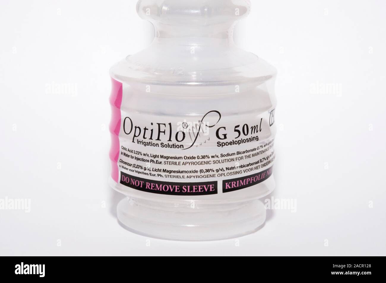 OptiFlo irrigation solution, a solution used to unblock a urinary ...