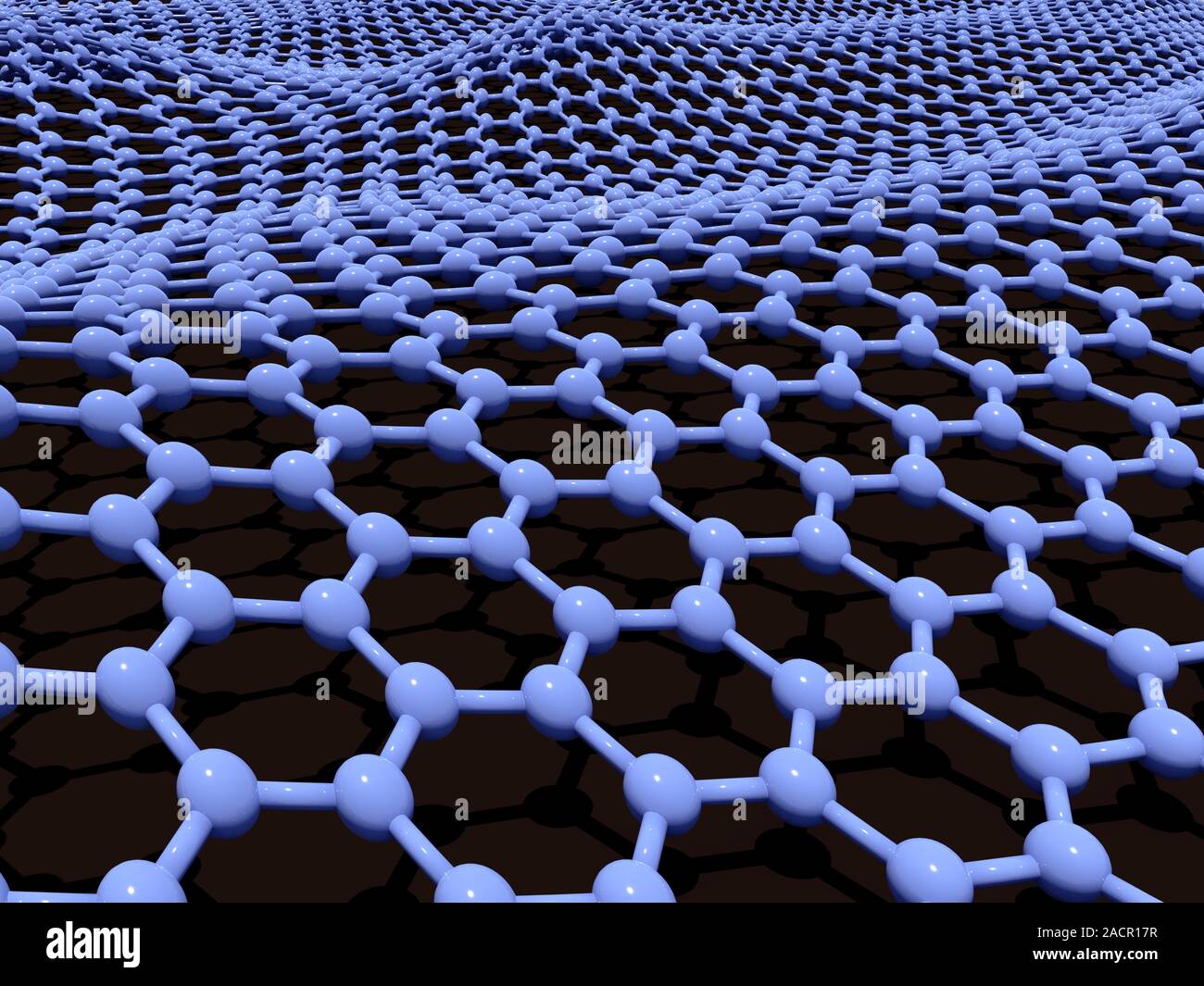 Graphene sheet. Computer artwork showing the molecular structure of a ...