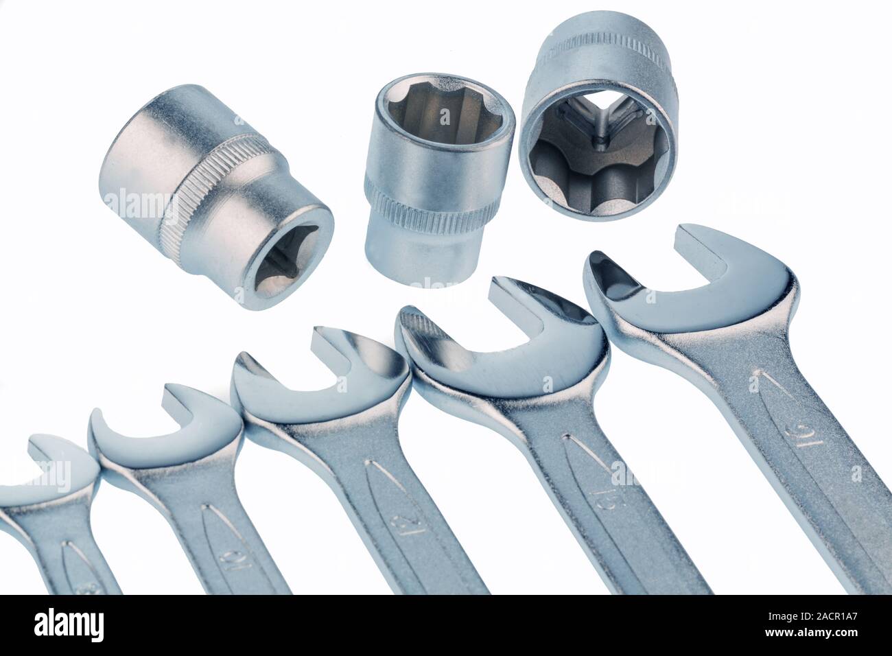 Open-end spanners and socket spanners Stock Photo - Alamy