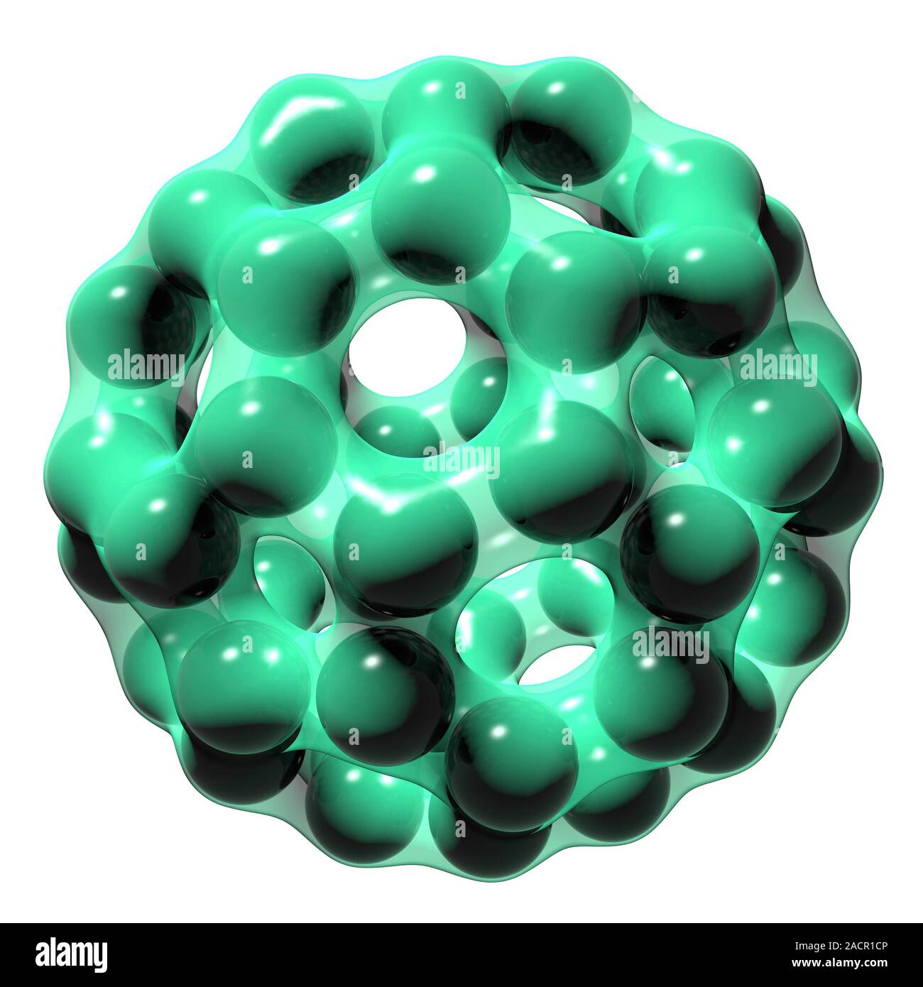 This image may not be used in educational posters Buckminsterfullerene molecule. Computer ...