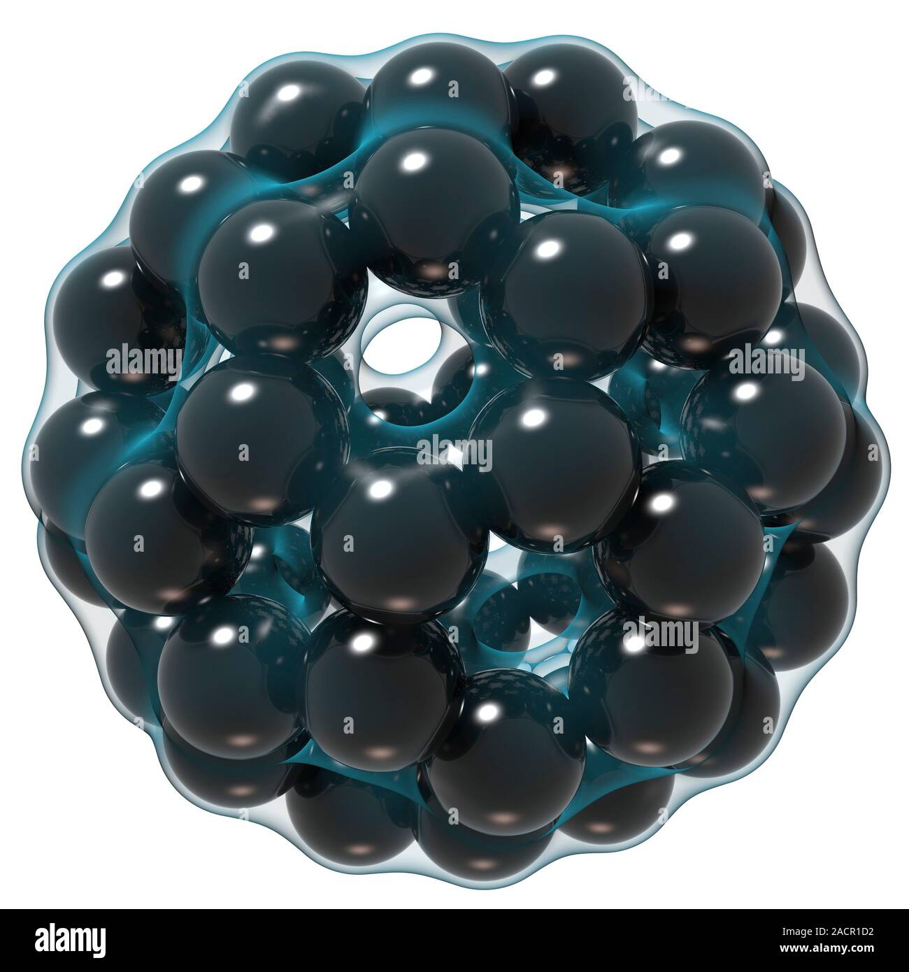 This image may not be used in educational posters Buckminsterfullerene molecule. Computer ...