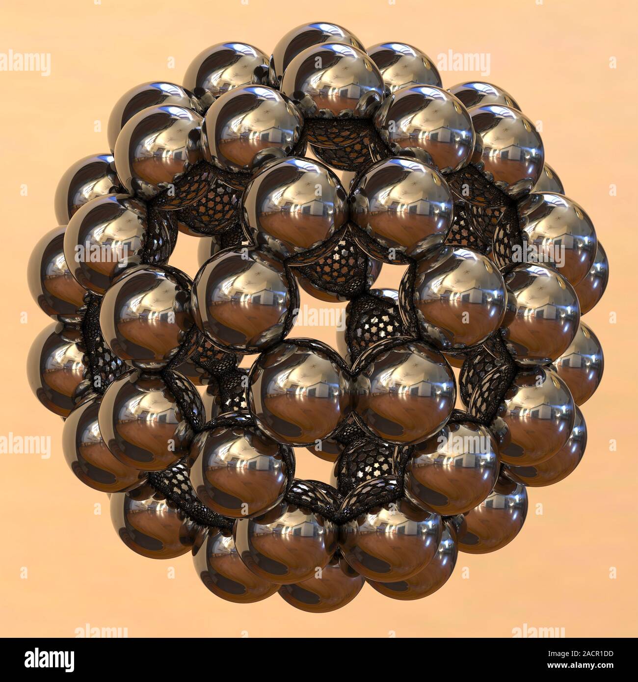 This image may not be used in educational posters Buckminsterfullerene molecule. Computer ...