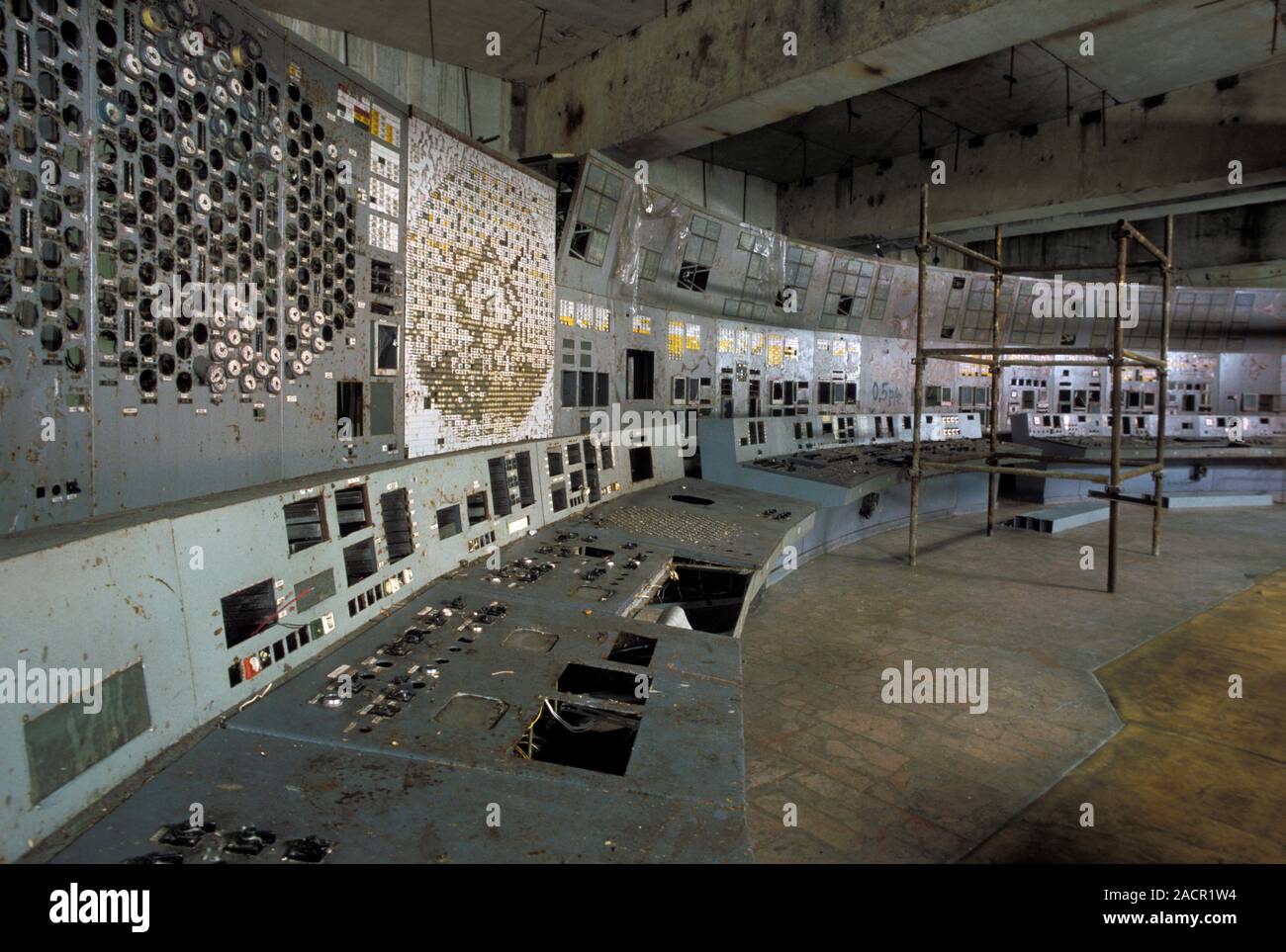 Chernobyl reactor 4 control room. Inside the control room of reactor ...