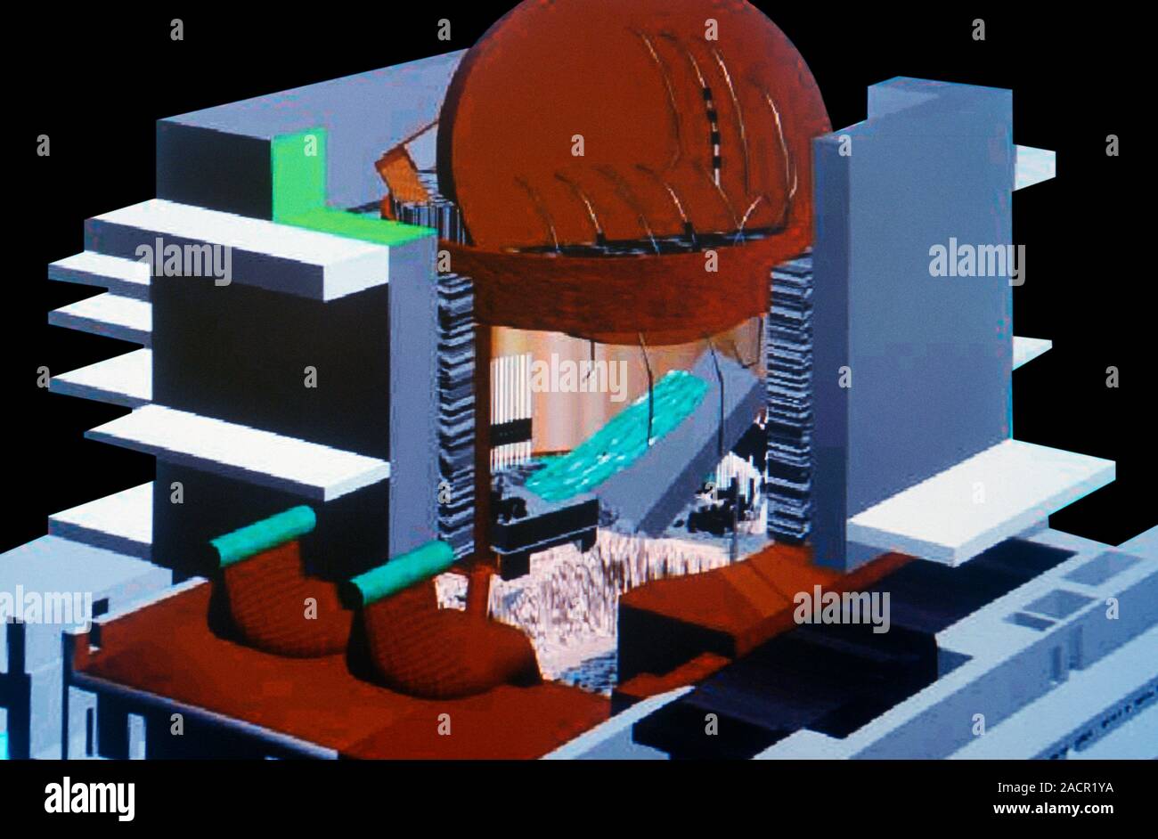 Chernobyl reactor 4 explosion. Computer artwork showing what happened ...