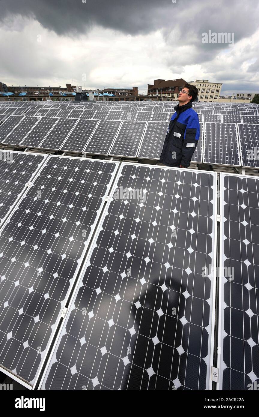 Solar panel positioning system. Array of solar panels controlled by an ...