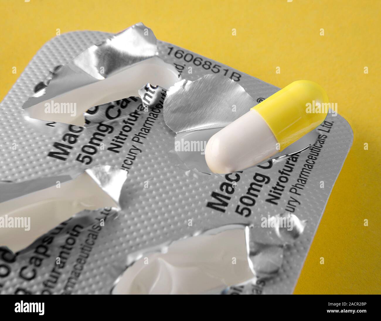 Capsule containing 50mg of nitrofurantoin, an antibiotic. The kidneys ...