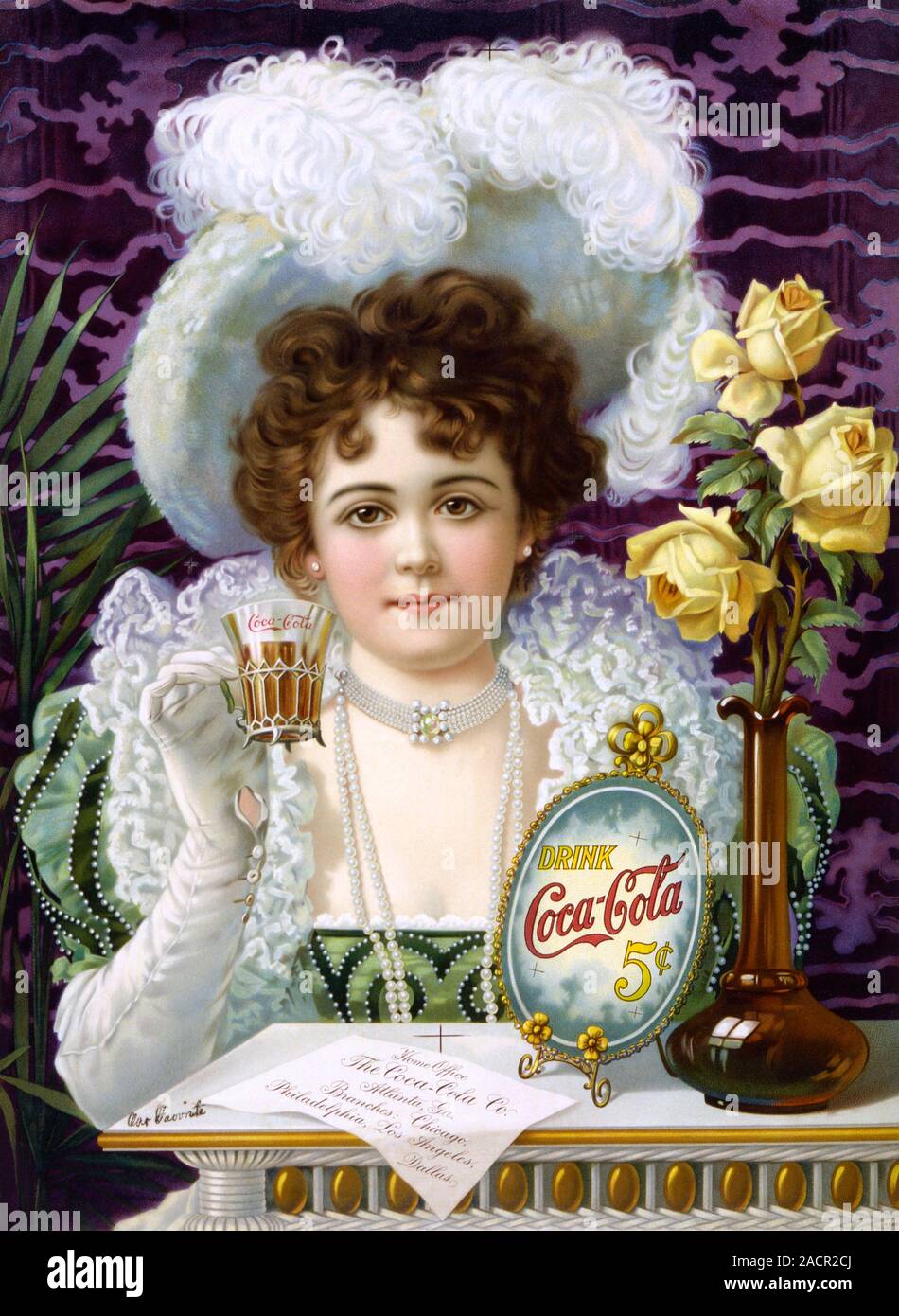Coca-Cola advert. 19th-century advert for an early form of Coca-Cola ...