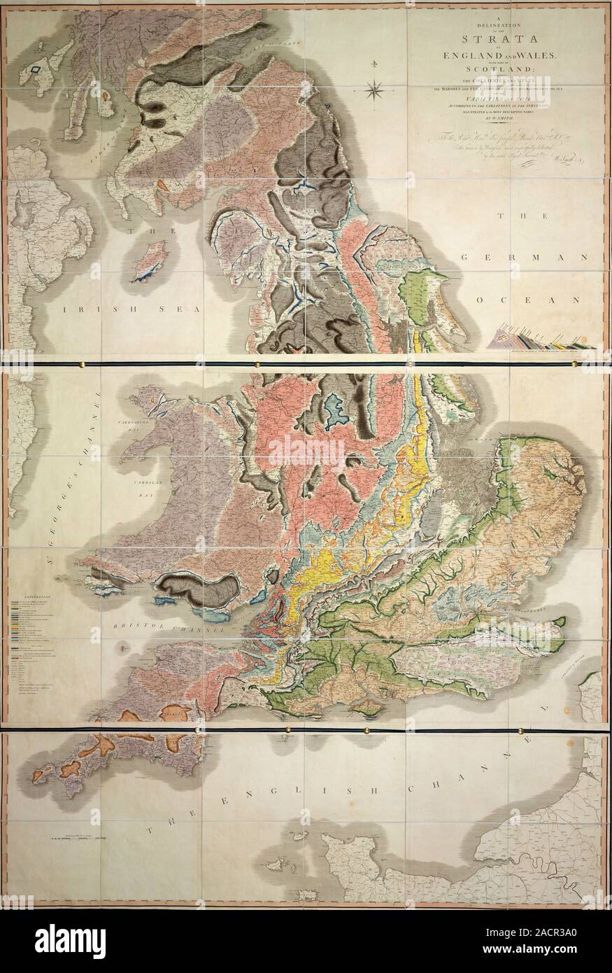 First geological map of Britain. This map was published in 1815 by ...