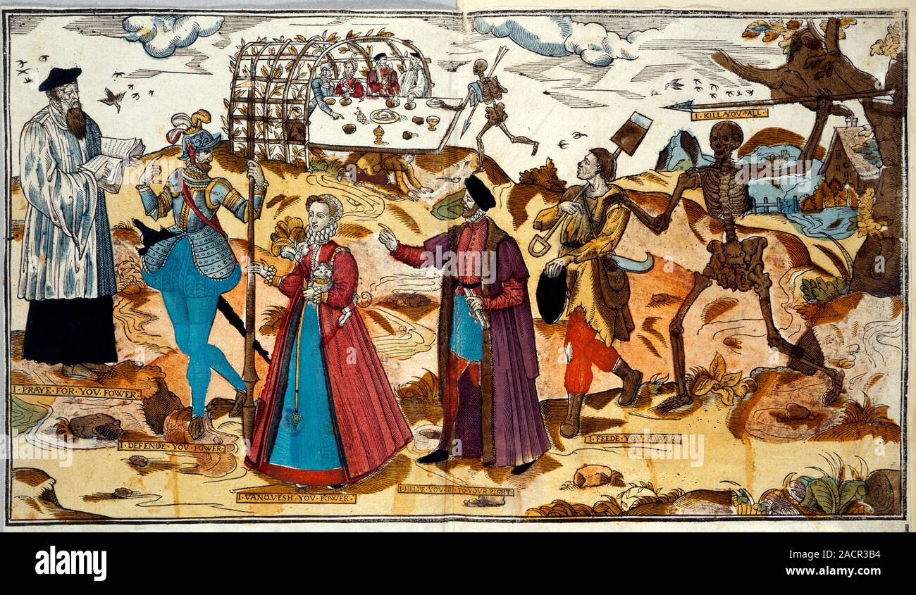 The Dance of Death. 16th-century artwork illustrating the concept of ...