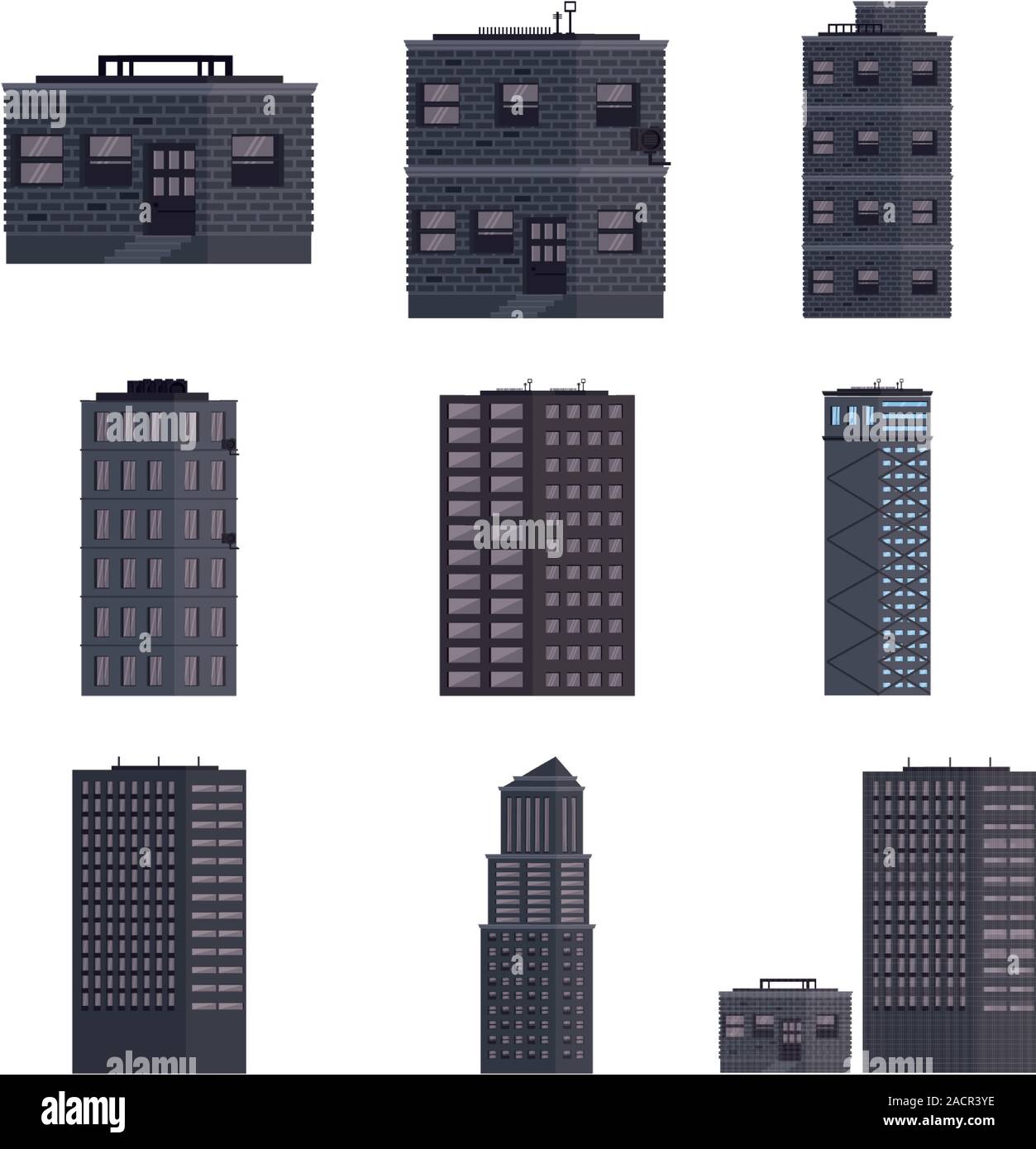 Realty building outline icons Cut Out Stock Images & Pictures - Alamy
