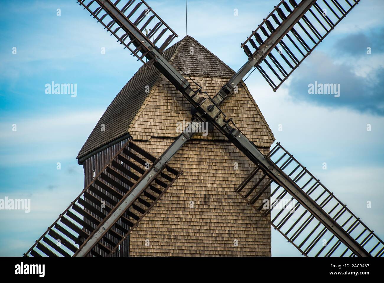 big brown windmill in Berlin Stock Photo - Alamy