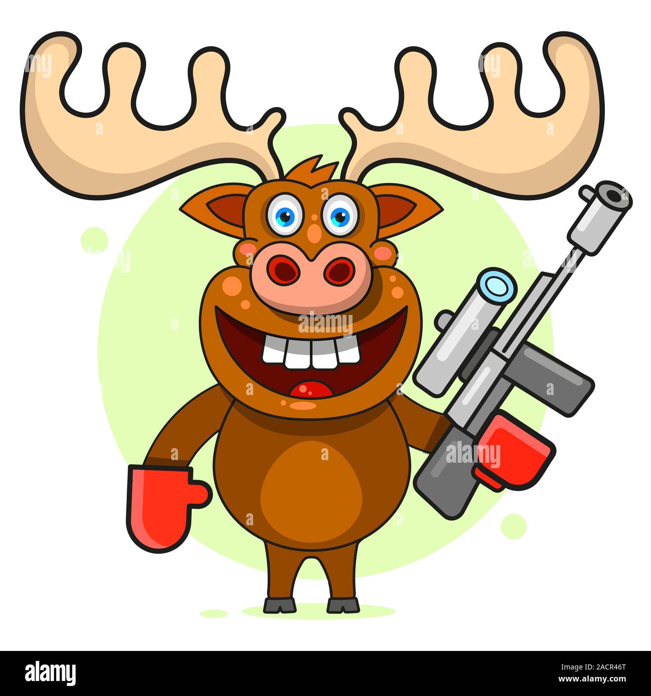 Cheerful Deer Vector Illustration For Your Design Stock Vector Image ...