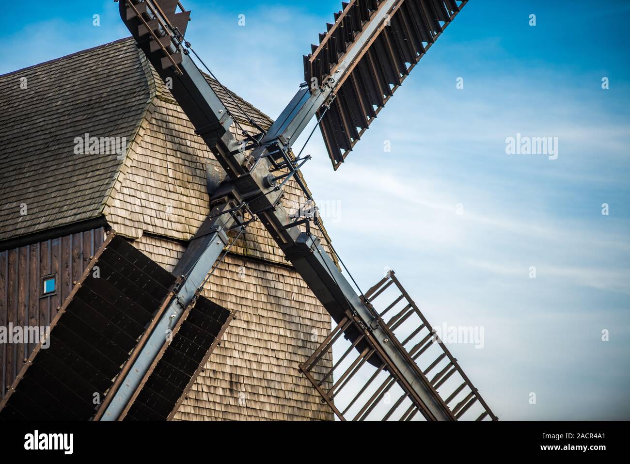 big brown windmill in Berlin Stock Photo - Alamy