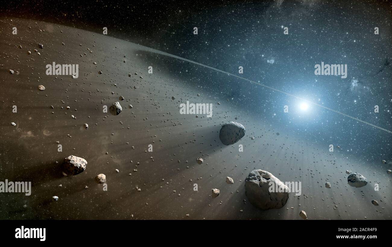 Rocky debris around Vega. Artwork of the ring of rocky debris orbiting ...