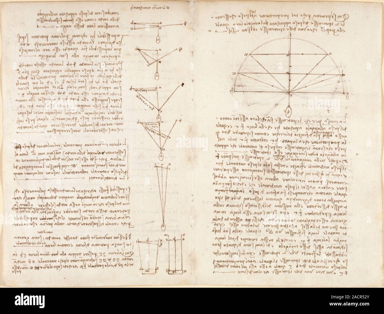 Notes by Leonardo da Vinci, Codex Arundel. Folio pages of notes by ...