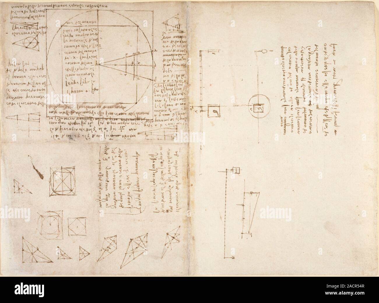 Notes by Leonardo da Vinci, Codex Arundel. Folio pages of notes by ...